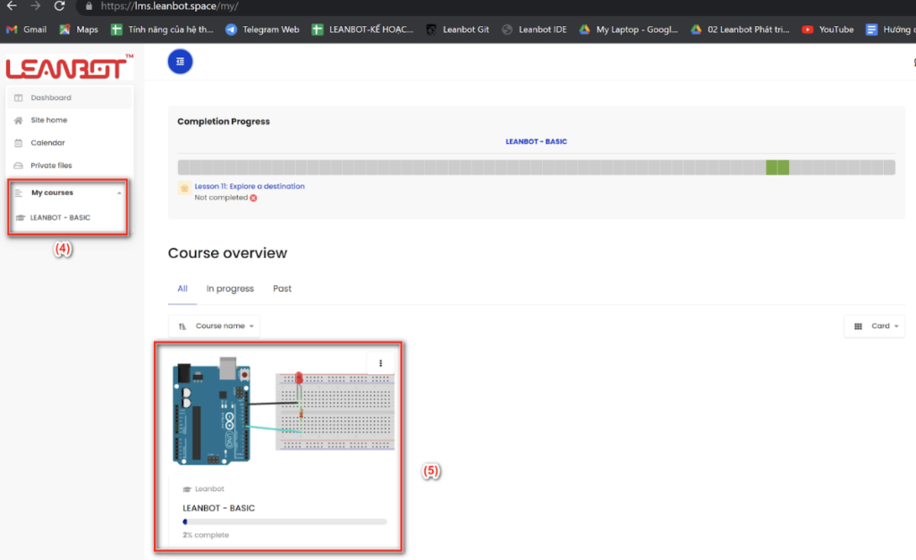 Hướng dẫn sử dụng trang Môi trường học tập Online cho Leanbot – LEANBOT